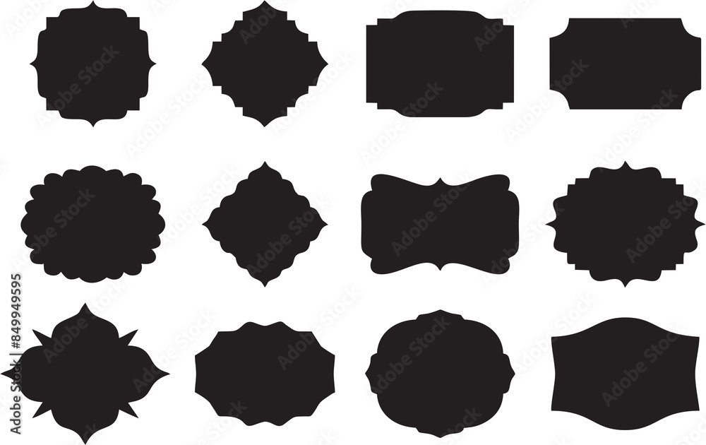 Multiple shape label, special offer, price tag and background. Blank ...