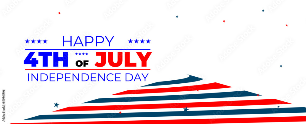 4th of July poster template. USA independence day celebration with ...