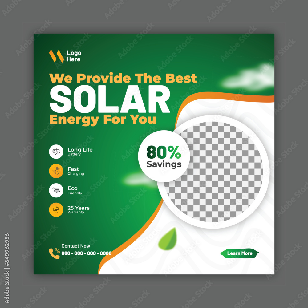 solar energy social media post, banner design, suitable for Solar panel ...