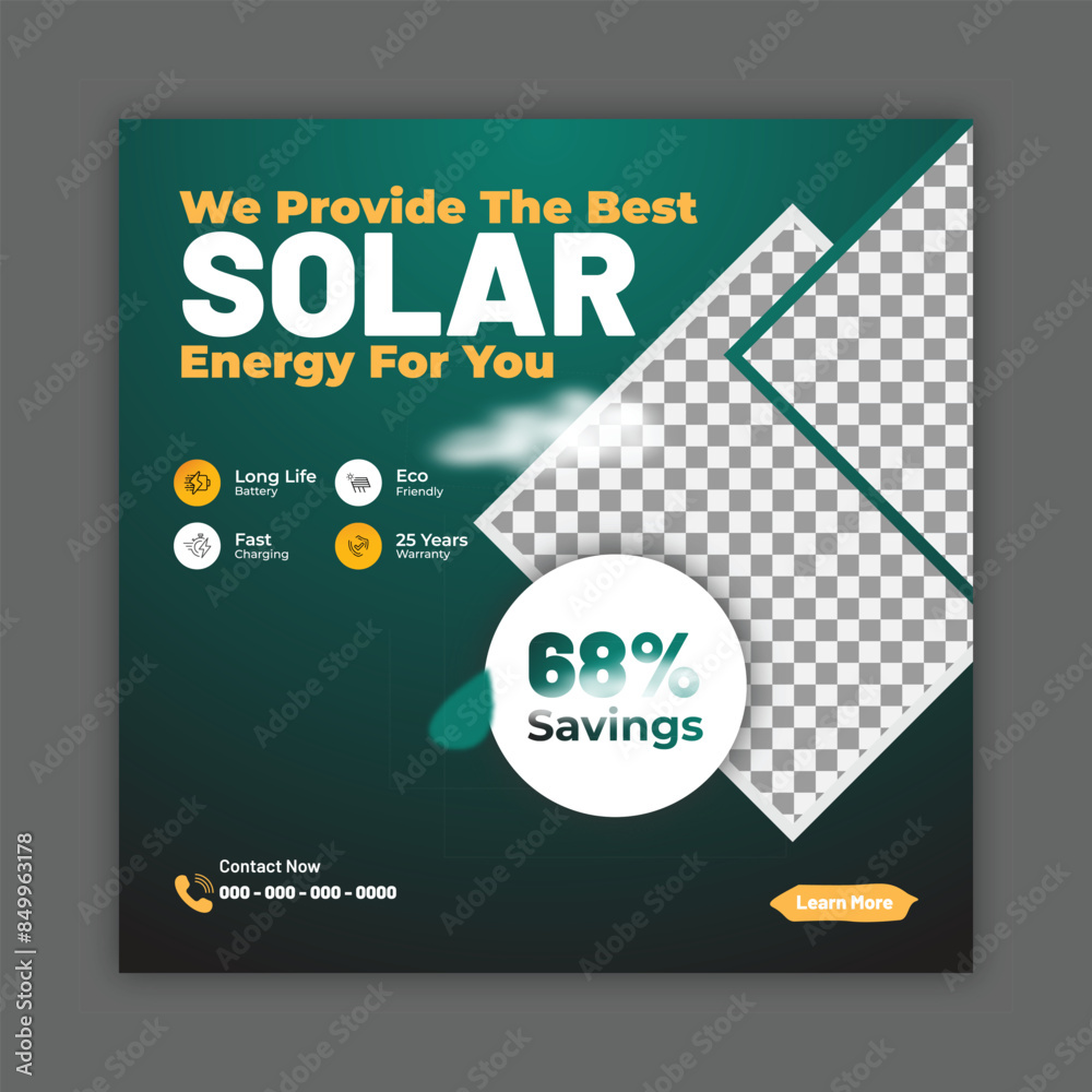 solar energy social media post, banner design, suitable for Solar panel ...
