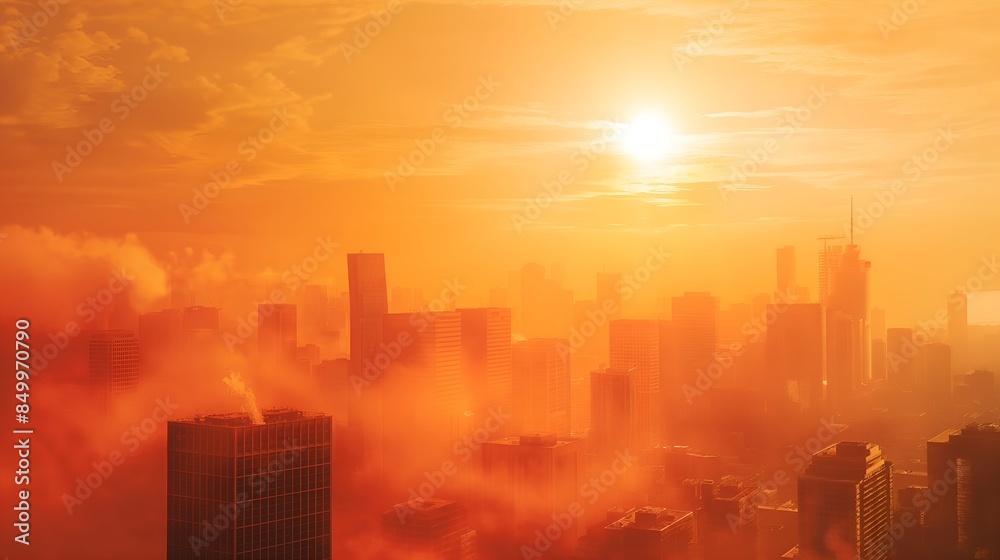 Stunning City Heatwave – Urban Overheat, Summer Haze, High Temperature ...