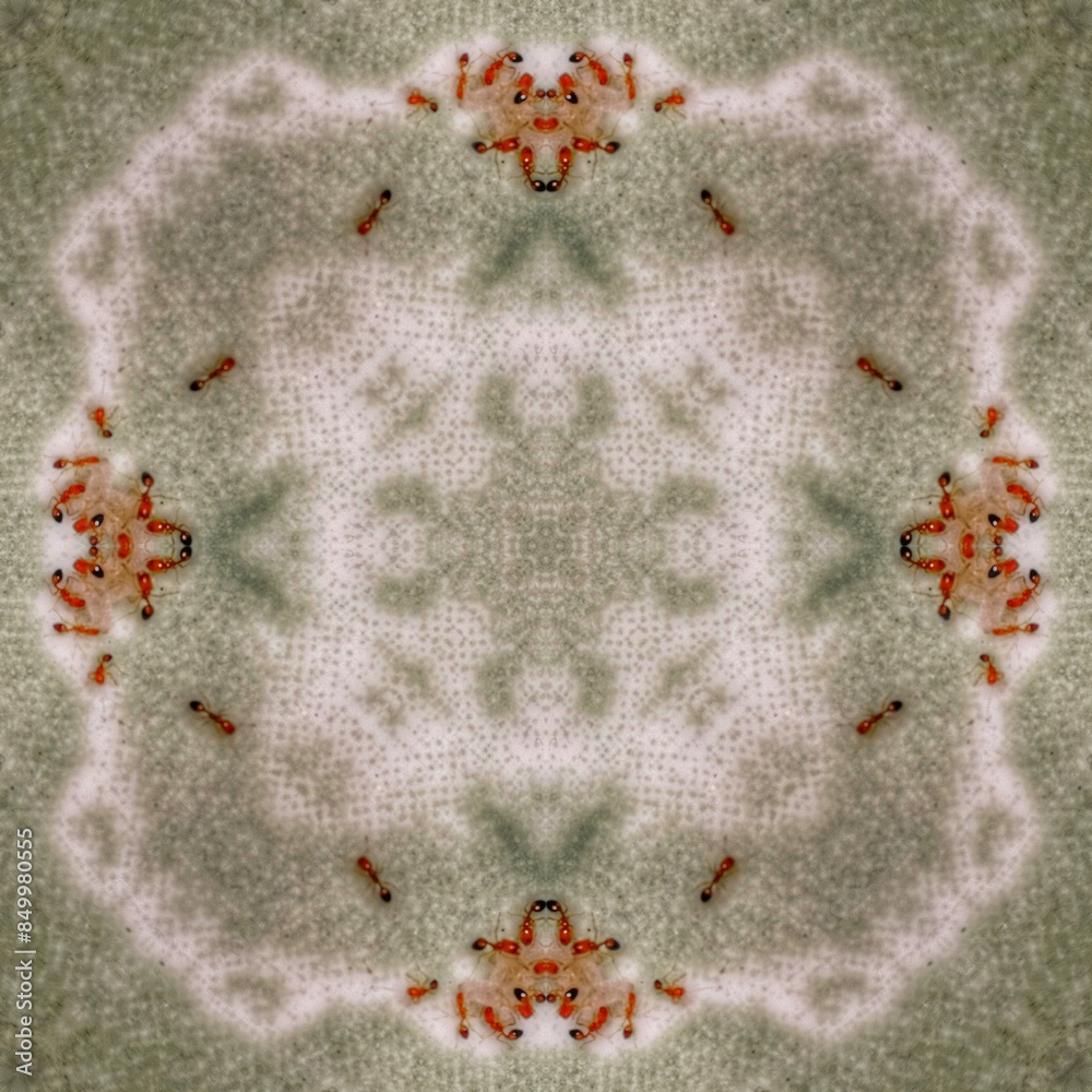 Red fire ants pattern as background for flyer, brochure, calendar ...