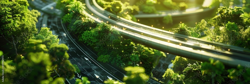 ภาพประกอบสต็อก Green Energy Infrastructure, Sustainable Development ...