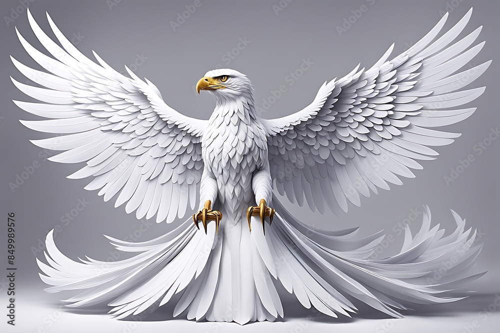 wings background white 3d illustration rendered angel fantasy wing ...