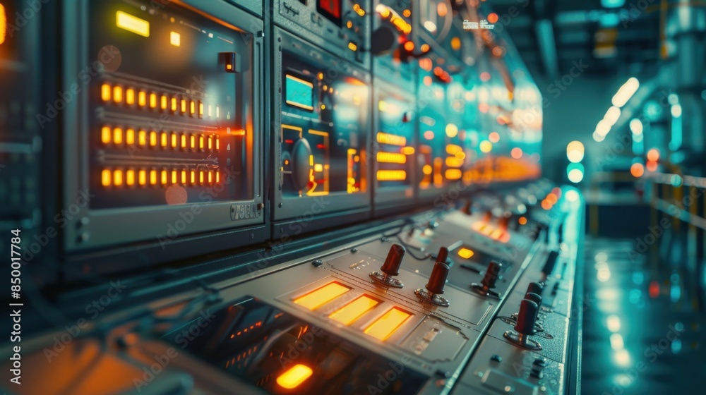 Illustrate a relay station monitoring power flow in real-time, with ...