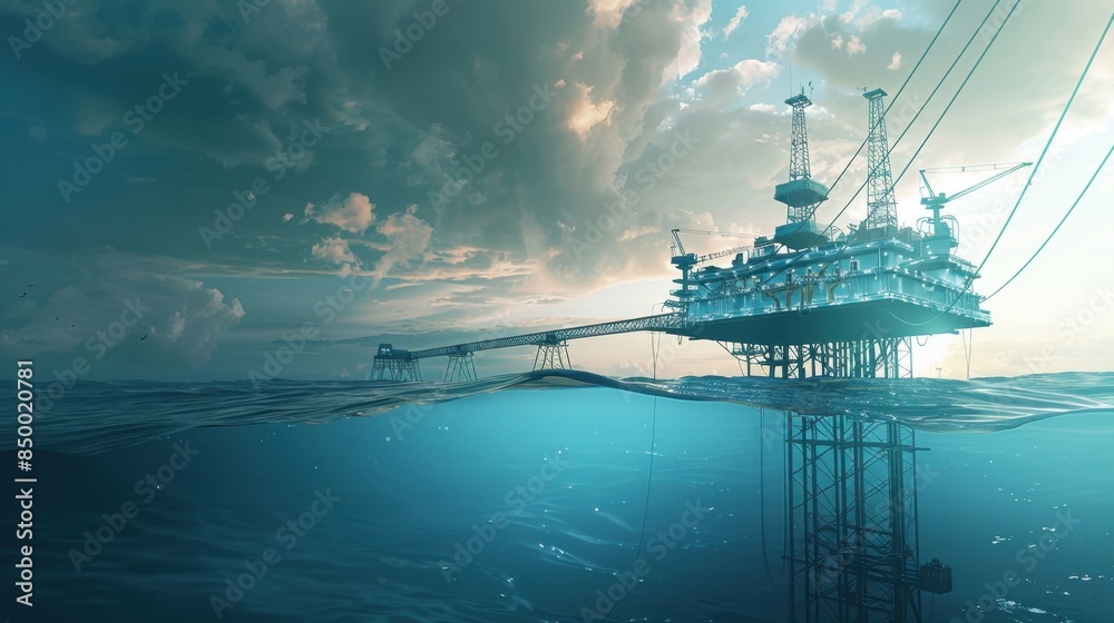 Illustrate a high voltage distribution system powering an offshore oil ...