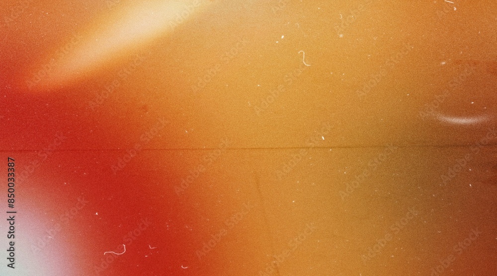 grainy colorful warm orange light leaks on black background with dust ...