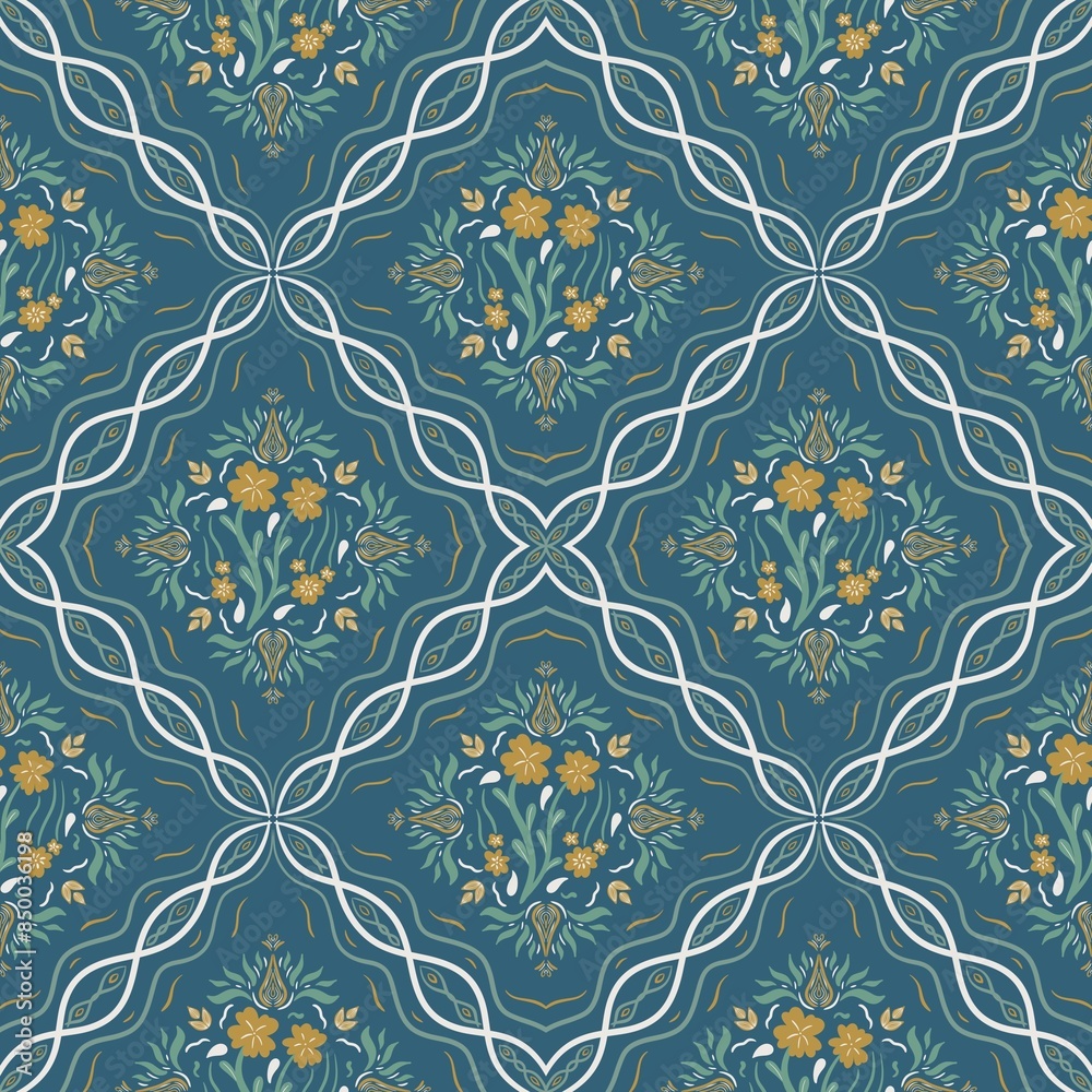 Beautiful carpet ethnic art. Geometric ethnic seamless pattern in ...