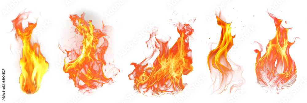 Realistic flames isolated transparent background png set Stock ...