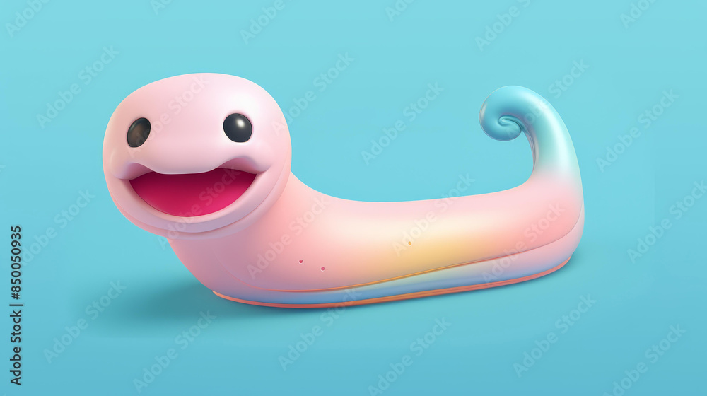 Adorable clay Electric Eel icon featuring muted pastels and kawaii ...