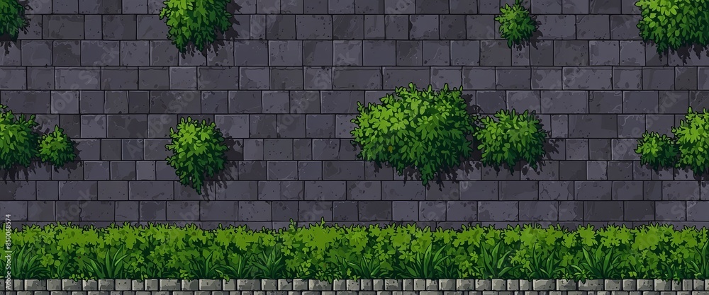 2D moss wall tiling in pixel art Backgrounds or wallpaper gray ...