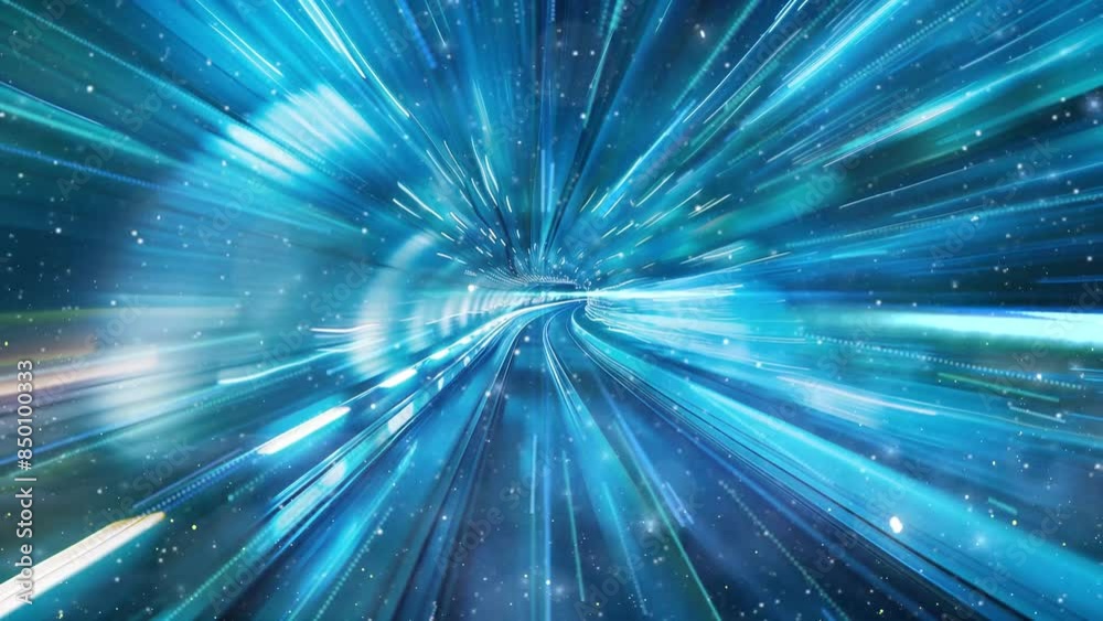 banner wide of fast speed blur zoom blue light business seamless ...