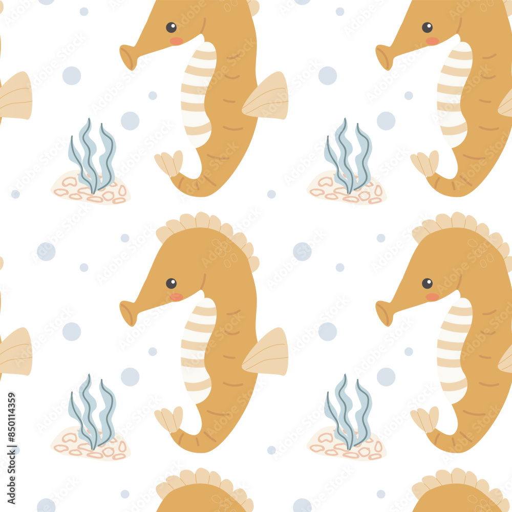 Childrens sea animals pattern, childish ocean marine life seamless ...