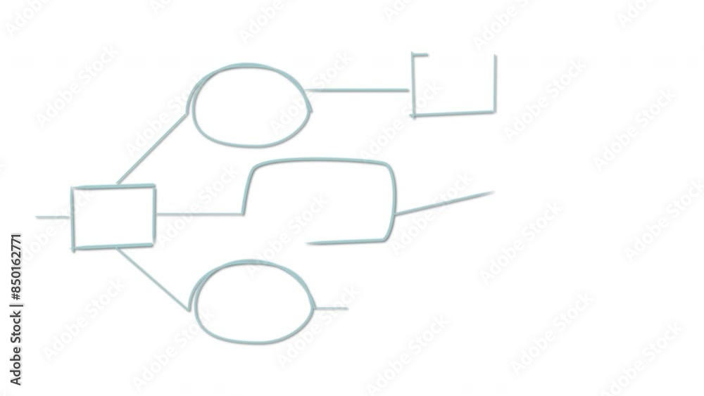 Block diagram, analysis scheme, flow chart self drawing animation. Animated infographics on ...