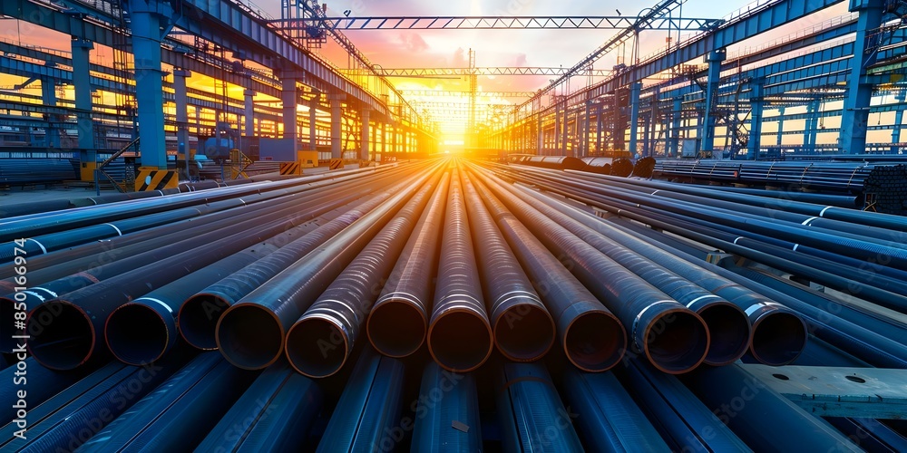 Metal pipes and steel production at an industrial facility through ...
