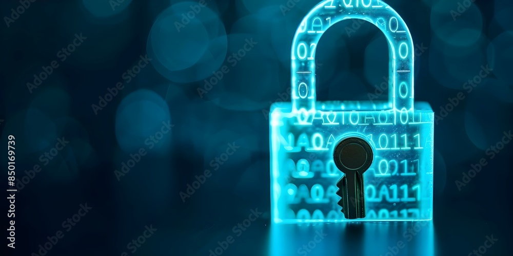 Binary Code Background With Lock And Key Symbolizing Internet Security Concept Concept