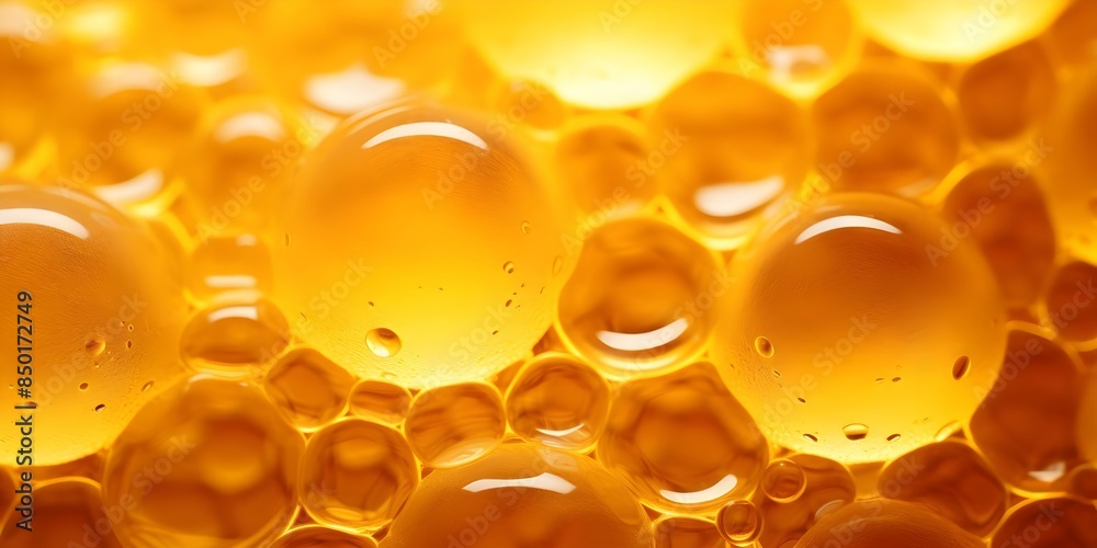 Microscopic View of Yellow Fat Cells Depicting Chemical Process ...