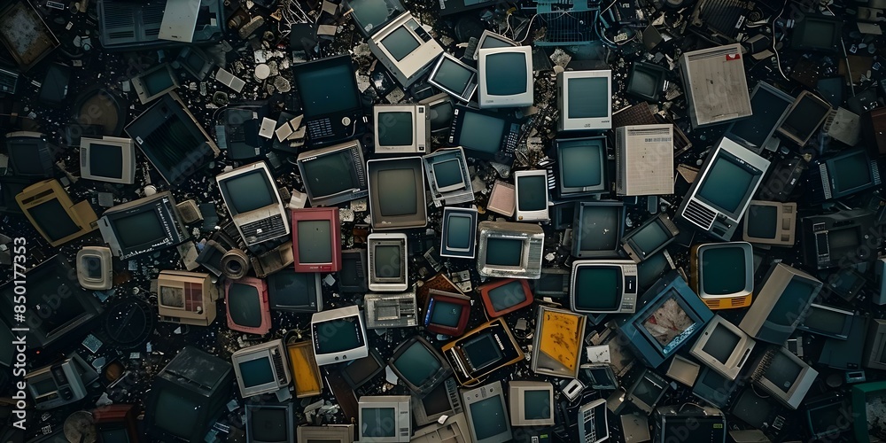 Image of electronic waste landscape highlighting challenges of managing ...