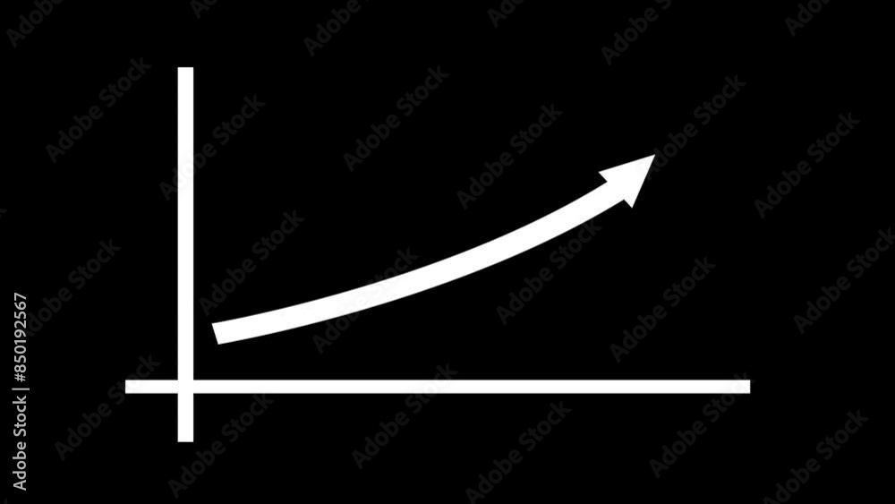 Business graph chart with upward trend animation. abstract business ...