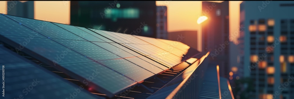 Rooftop Solar Panels in Sunlight: Showcasing Green Energy ...