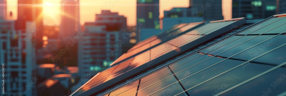 Rooftop Solar Panels in Sunlight: Showcasing Green Energy ...