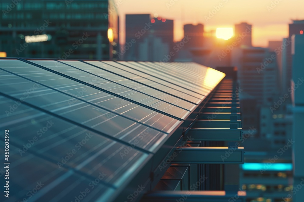 Rooftop Solar Panels in Sunlight: Showcasing Green Energy ...