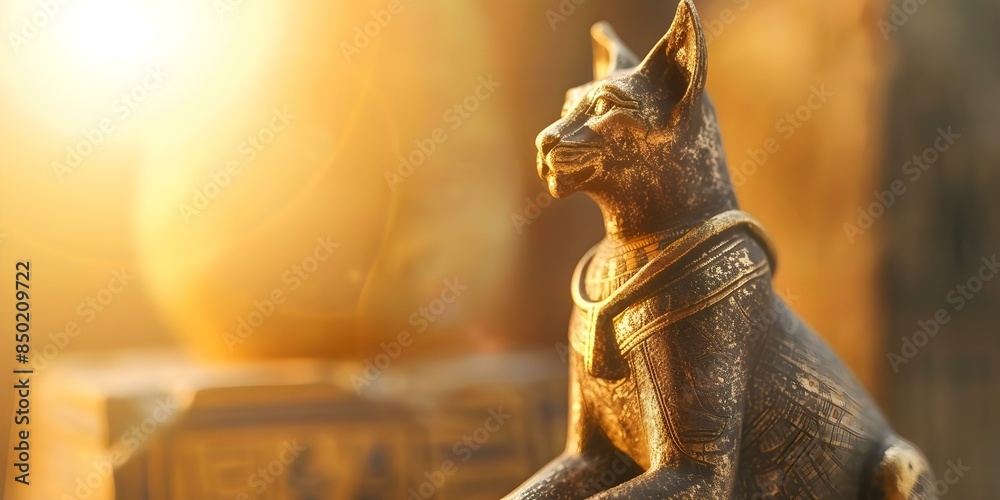Depiction of Ancient Egyptian goddess Bastet as a celestial lioness in ...