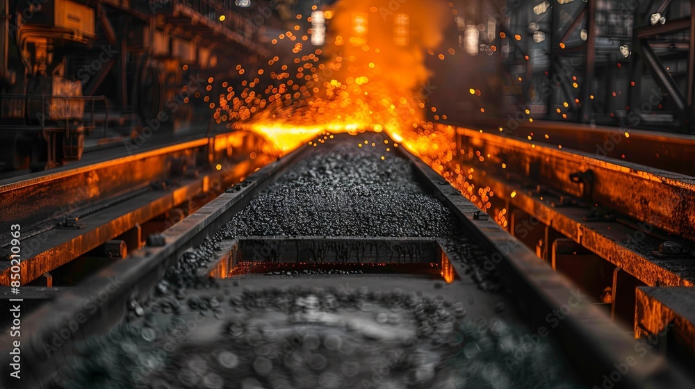 Production of Iron at the modern factory Stock Illustration | Adobe Stock