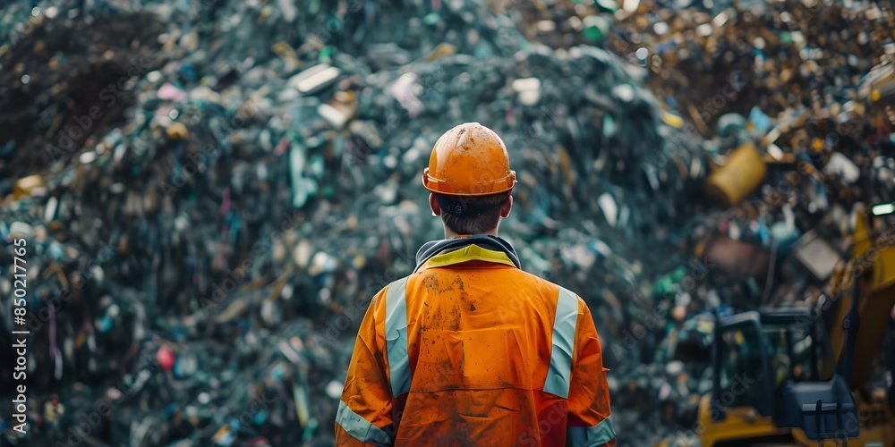 Worker confronted by massive, vibrant waste heaps at landfill site ...