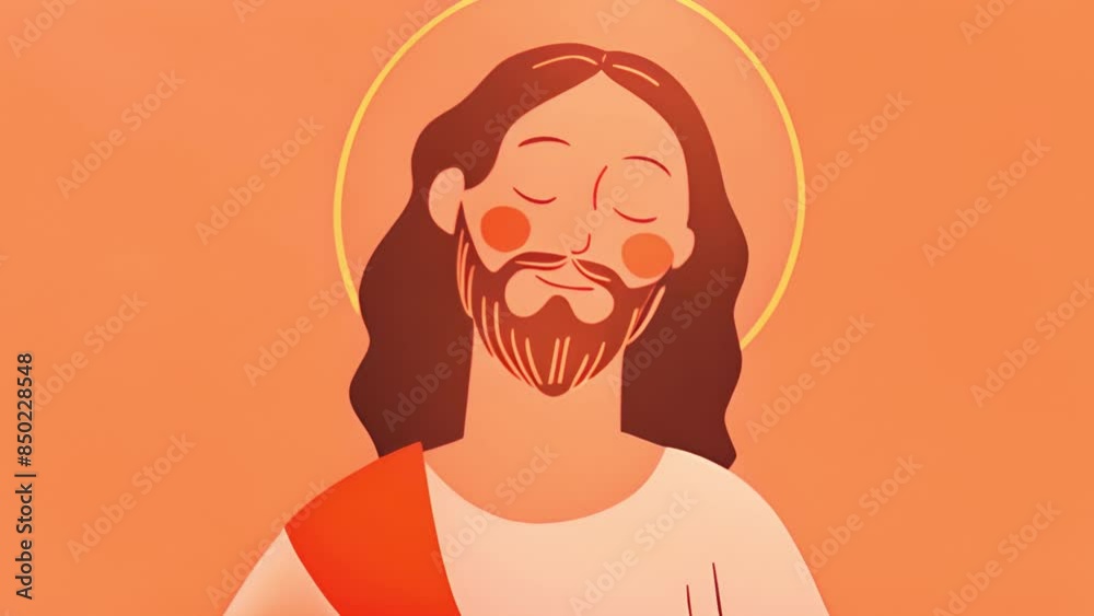 Jesus Christ animation cartoon 4k video. Heaven and cross love and ...