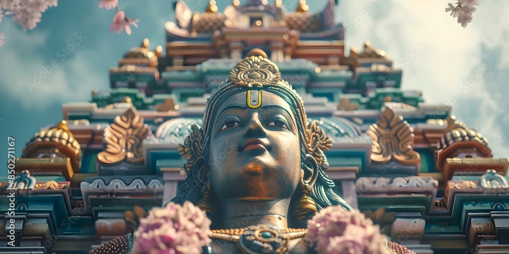Timelapse animation of Hindu god atop a beautiful temple. Concept ...