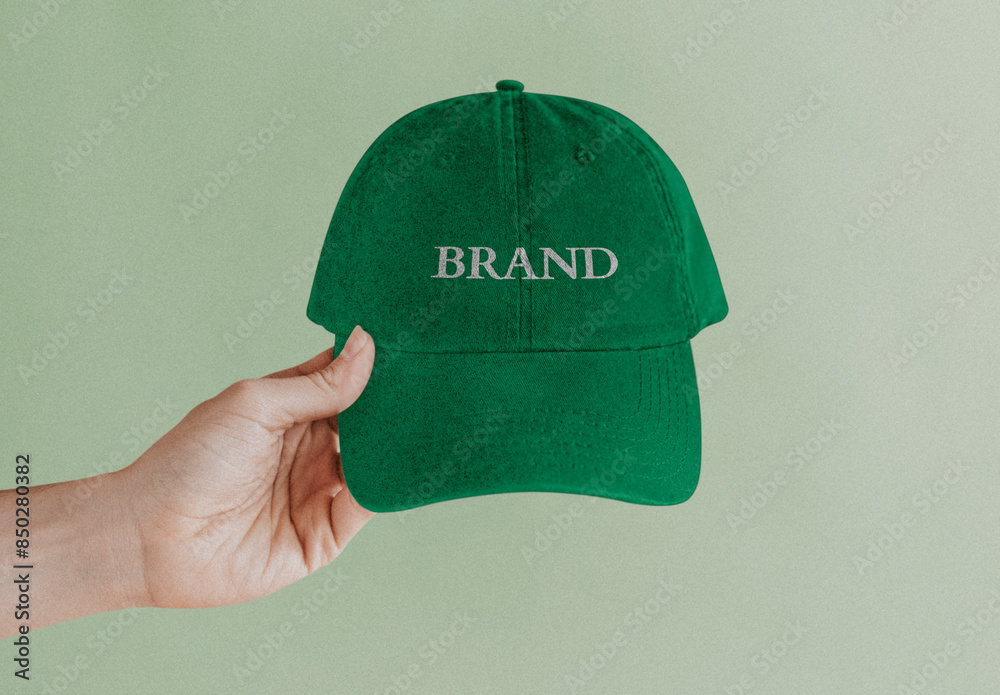 Green Cap Mockup Stock Template | Adobe Stock