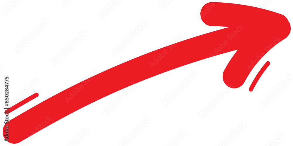 red arrow and white border on transparent background with png Stock ...