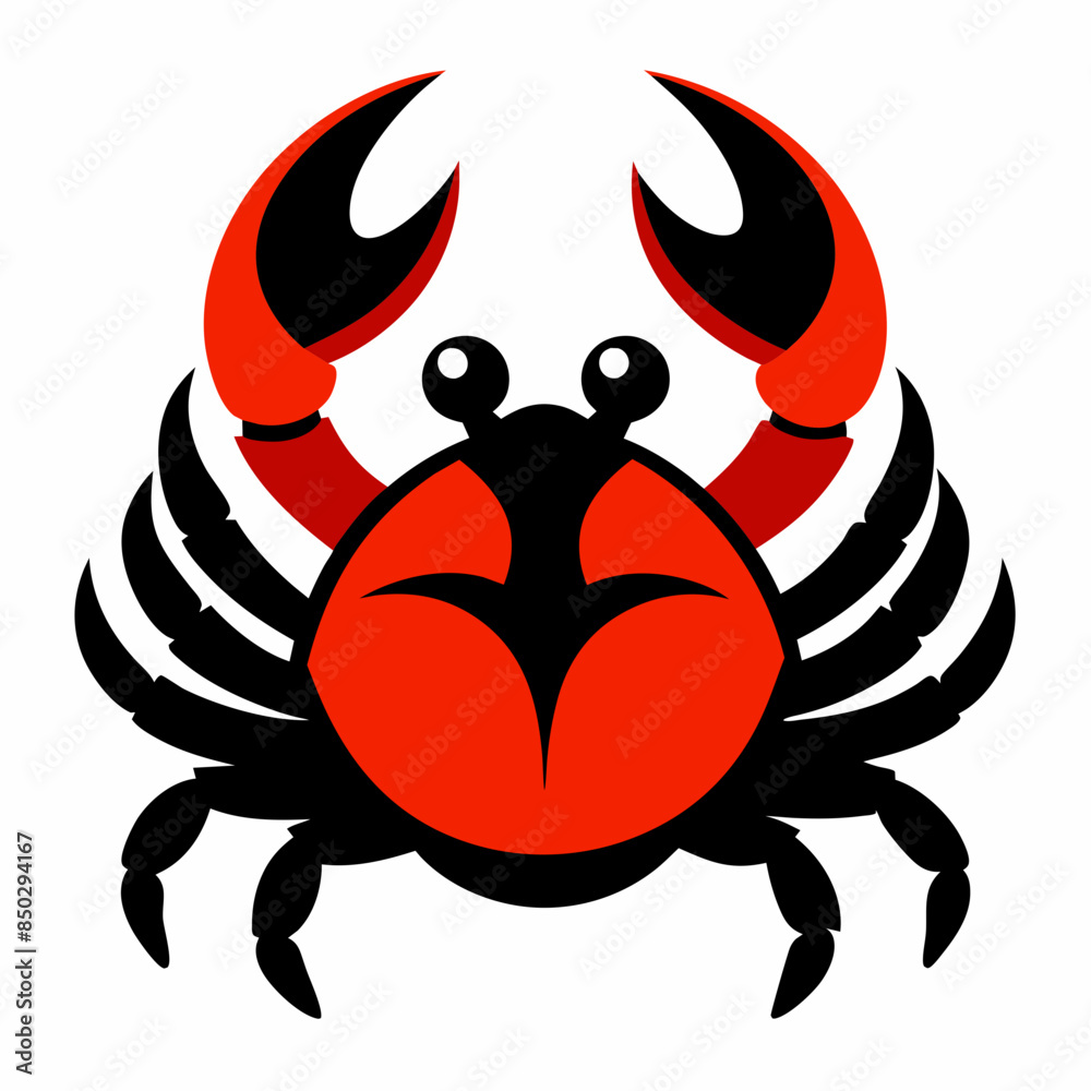 Solid black outline Fiddler Crab animal vector svg Stock Vector | Adobe ...