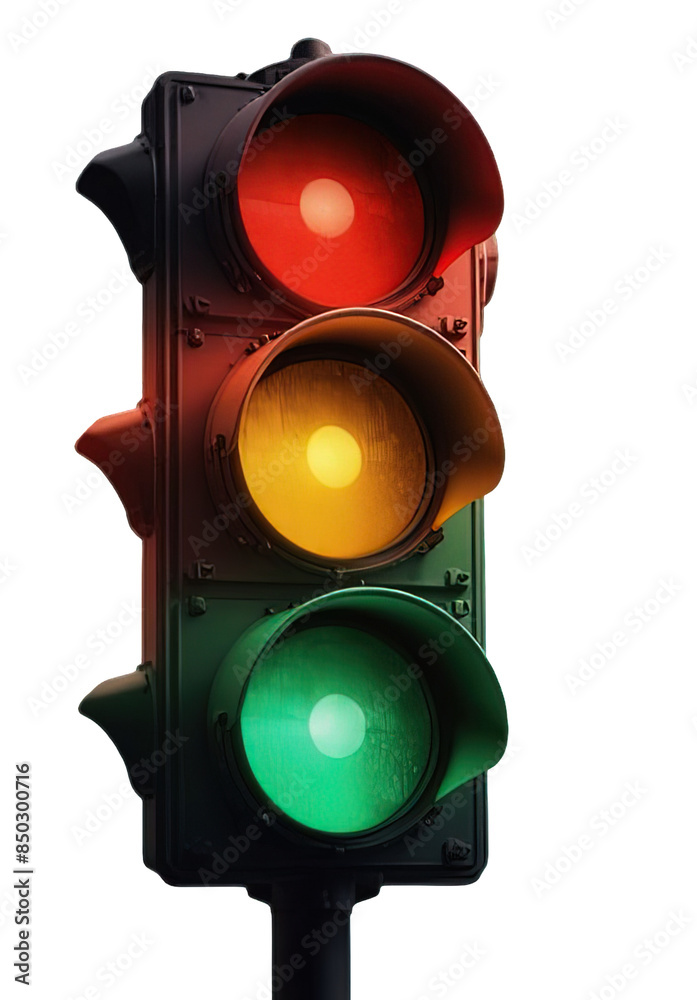 traffic light on transparent and white background png,, created with ...