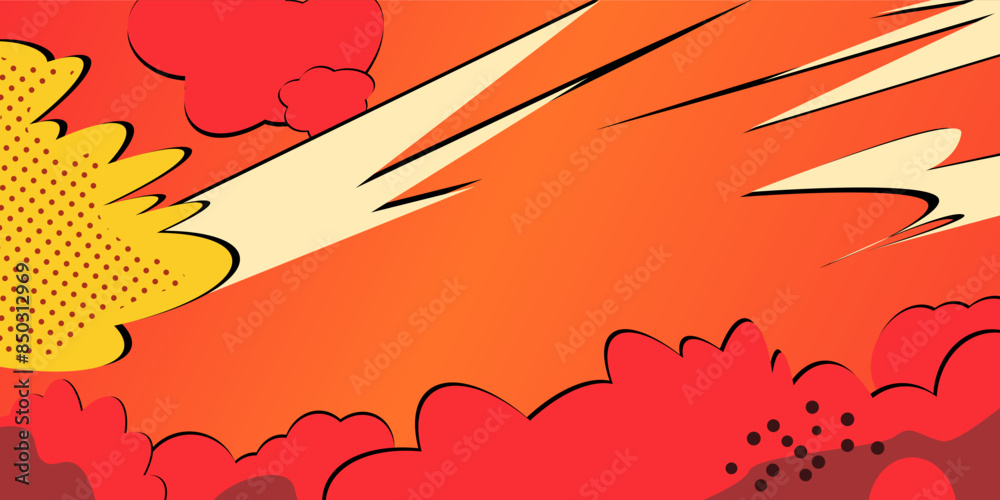 Cartoon comic backgrounds set. Comics book colorful poster with ...