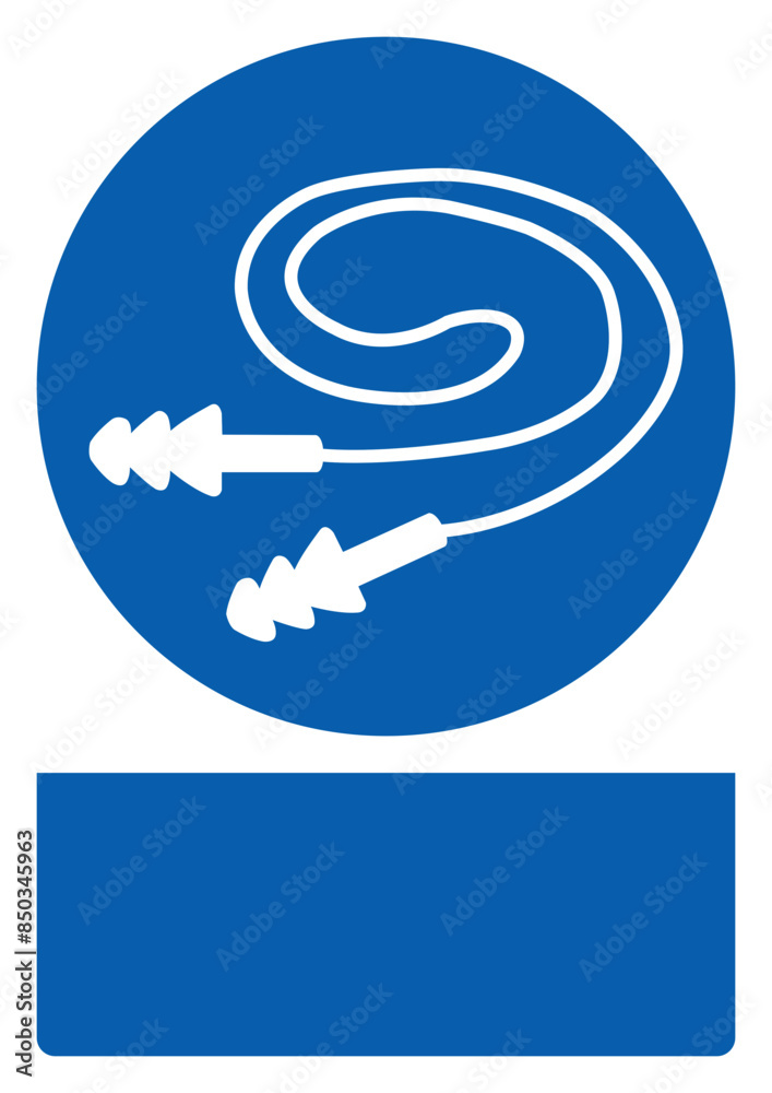 ISO mandatory safety signs wear ear plug your custom message here ...