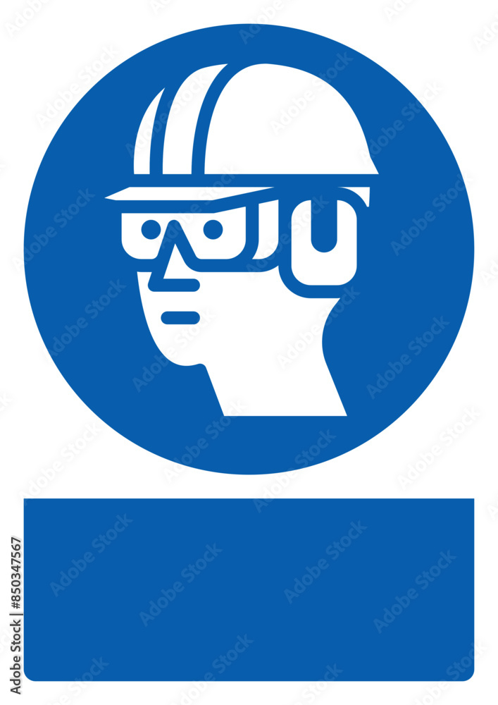 ISO mandatory safety signs wear head eye ear protection your custom ...