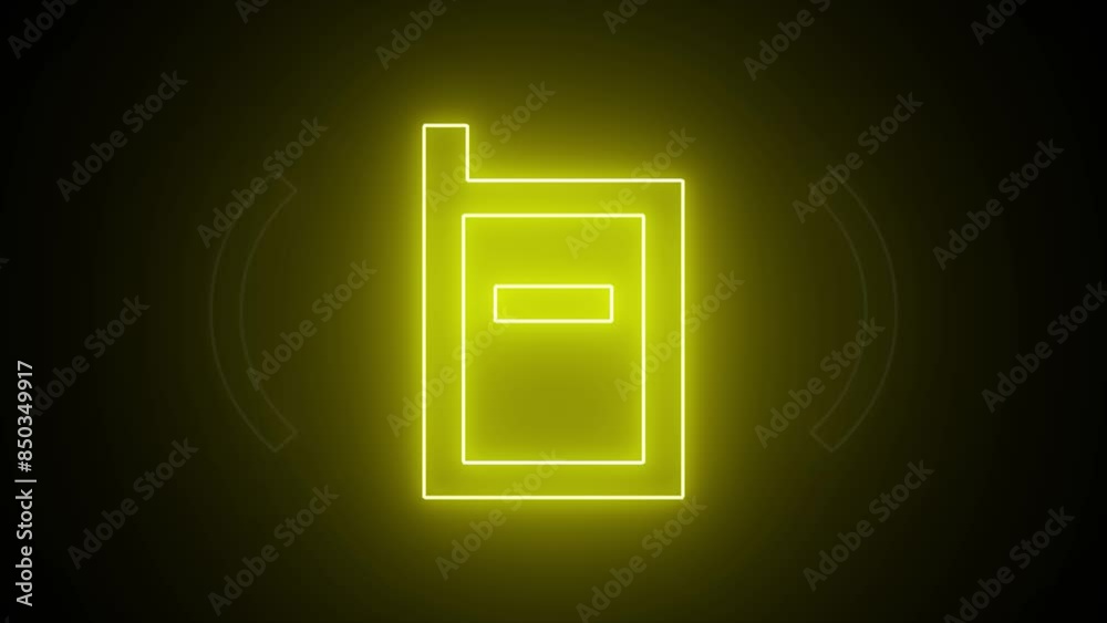 Yellow neon phone icon with network indicator. Net Connection icon ...