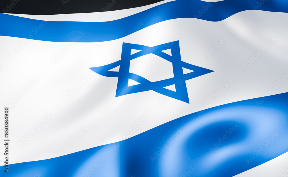 Flag of Israel, shiny cloth. Banner, symbol and Isreli culture. Country ...