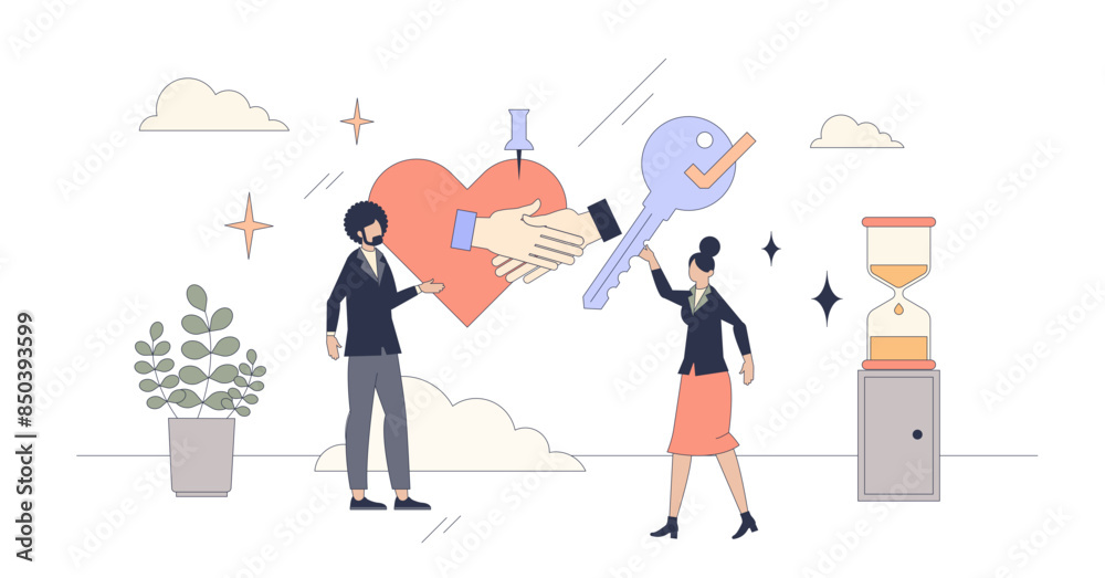 Employee retention for work engagement and loyalty tiny person ...