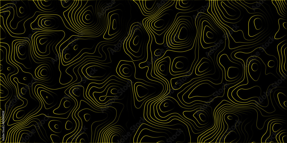 Abstract yellow lines background. Contour maps. Topo contour map design ...