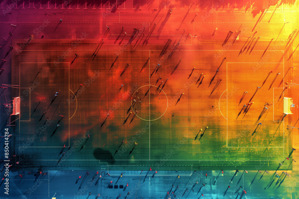 heat map of the football field arial view Stock Illustration | Adobe Stock