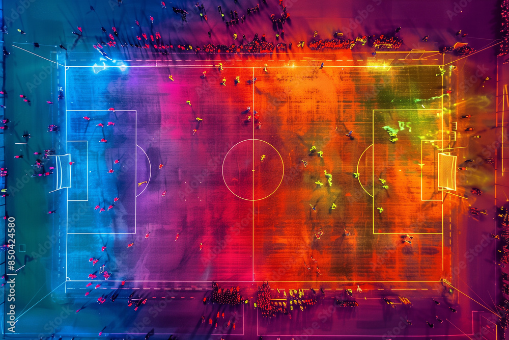 heat map of the football field arial view Stock Illustration | Adobe Stock