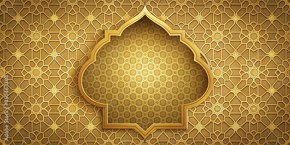 Islamic greetings card design background with beautiful gold accents ...