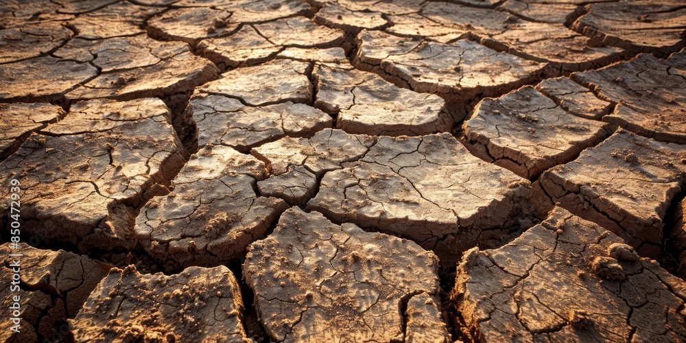 Cracked earth texture, sun-baked soil, intricate fissures, high ...