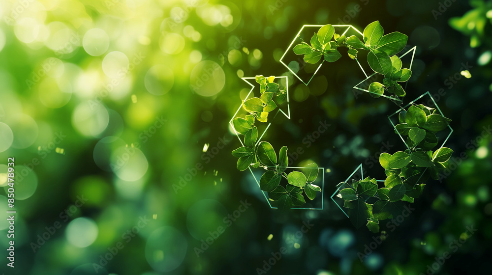 The circular economy icon on nature background in The concept circular ...