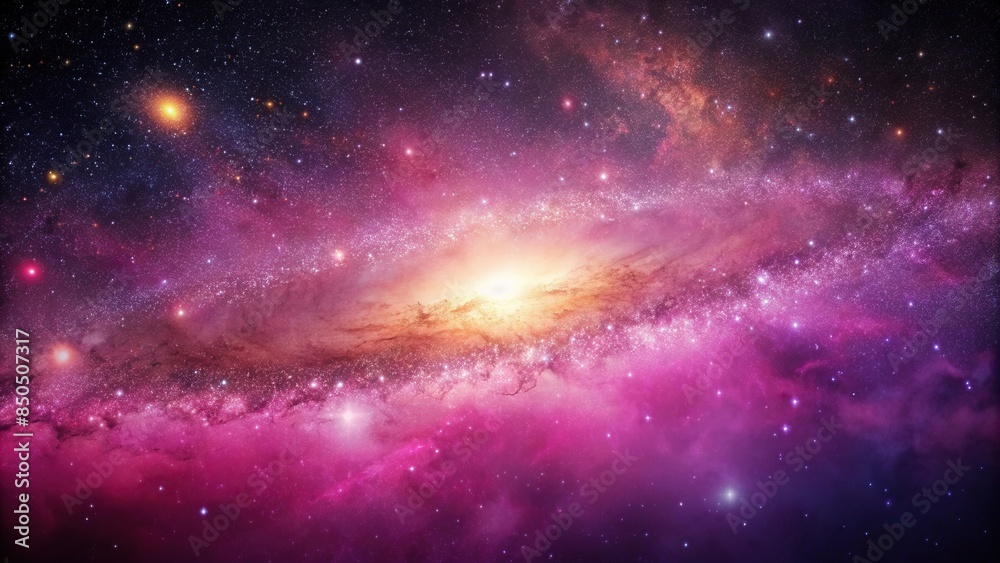 Pink galaxy background with milky way in the space universe, Pink ...