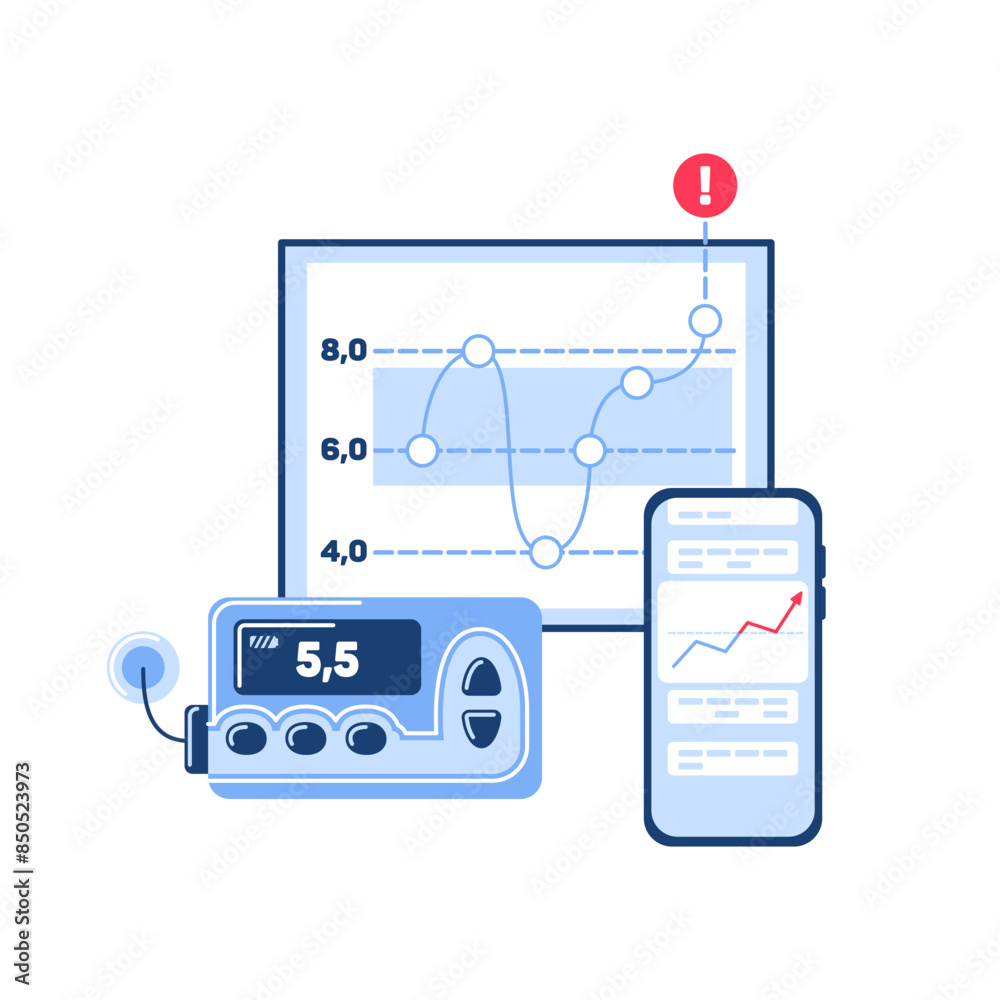 World diabetes day. insulin pump, Independent glucose monitoring system ...