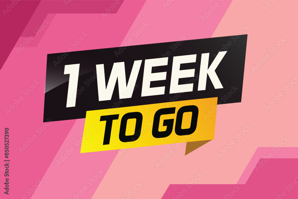 1 week to go word concept vector illustration and 3d style for use ...